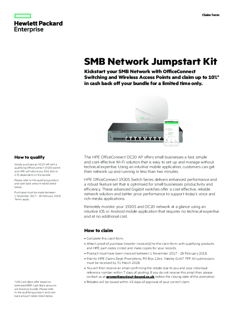 Fillable Online Smb Network Jumpstart Kit Fax Email Print - pdfFiller