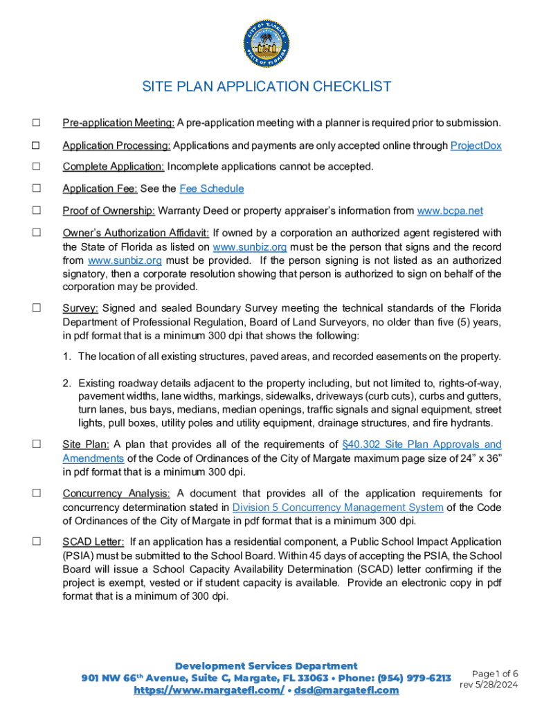 Fillable Online Site Plan Application Checklist Fax Email Print - pdfFiller