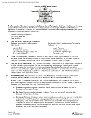 Fillable Online Participating Addendum for Ground Maintenance Equipment ...