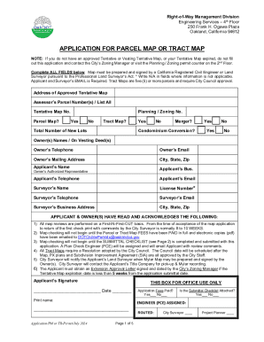 Fillable Online Application for Parcel Map or Tract Map Fax Email Print ...