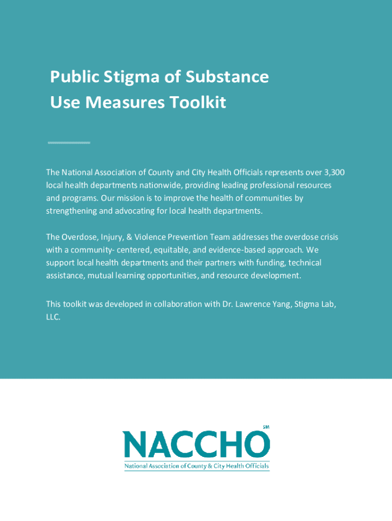 Fillable Online Public Stigma of Substance Use Measures Toolkit Fax ...