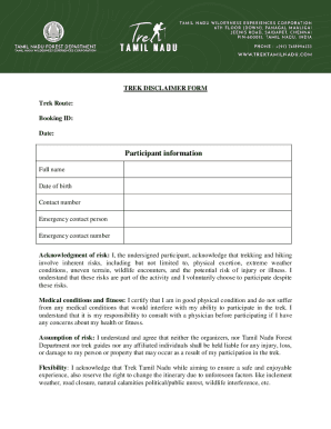 Fillable Online Trek Disclaimer Form Fax Email Print - pdfFiller