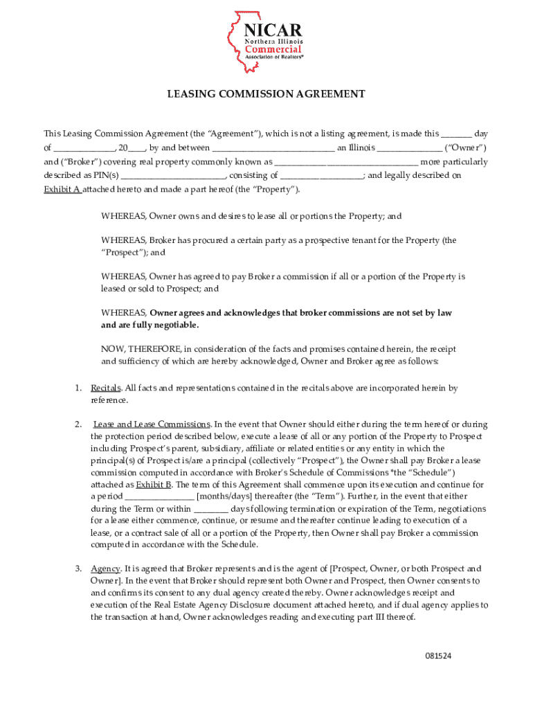 Fillable Online Leasing Commission Agreement Fax Email Print - pdfFiller
