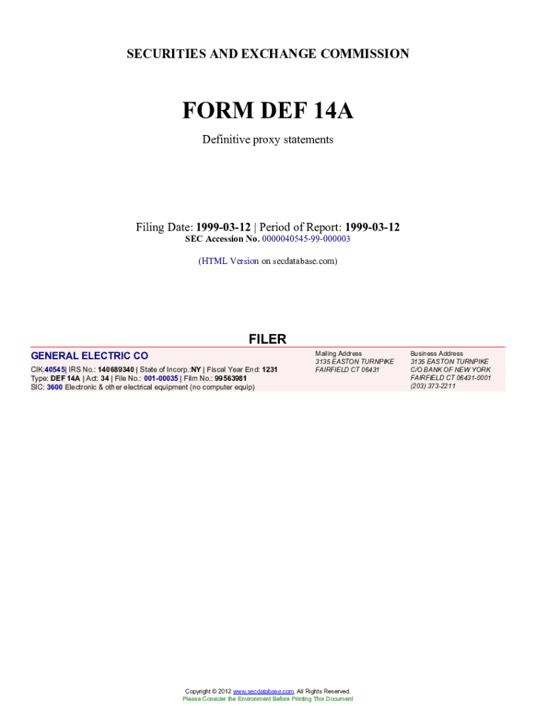 Fillable Online Definitive Proxy Statement Fax Email Print - pdfFiller