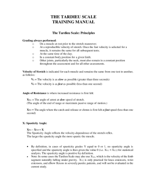 Fillable Online the Tardieu Scale: Principles Fax Email Print - pdfFiller