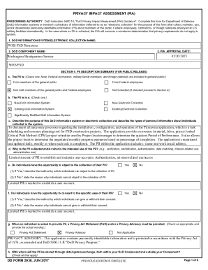 Fillable Online Privacy Impact Assessment for Dod Information Systems ...