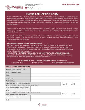Fillable Online Event Application Form Fax Email Print - pdfFiller
