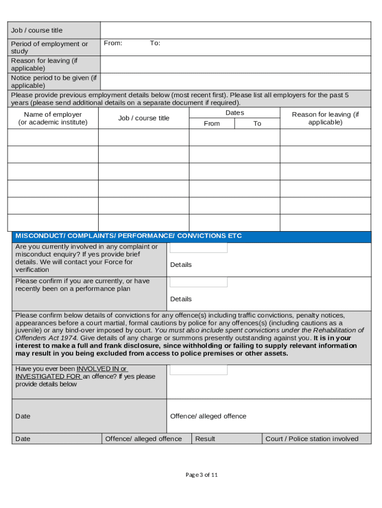 Application - Special Sergeant, Special Constabulary Doc Template | pdfFiller