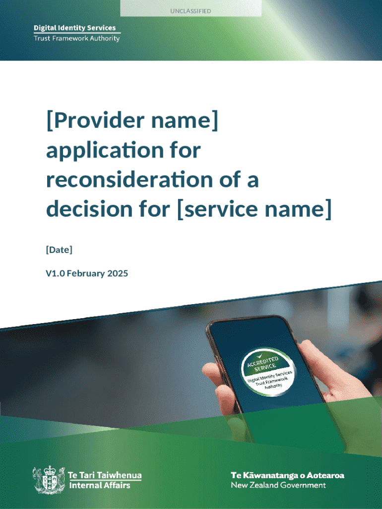 Application for Reconsideration Doc Template | pdfFiller