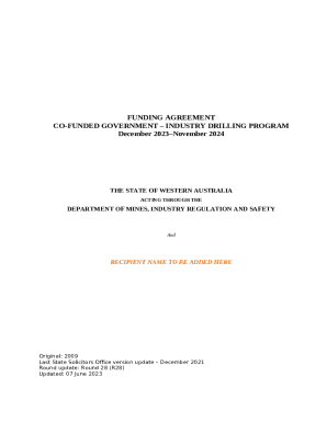 Funding Agreement Doc Template | pdfFiller