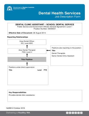 Fillable Online Dental Clinic Assistant – School Dental Service Fax Email Print - pdfFiller