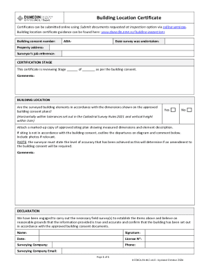 Fillable Online Building Location Certificate Fax Email Print - pdfFiller