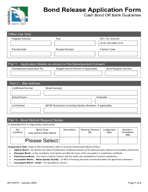 Fillable Online Bond Release Application Form Fax Email Print - pdfFiller