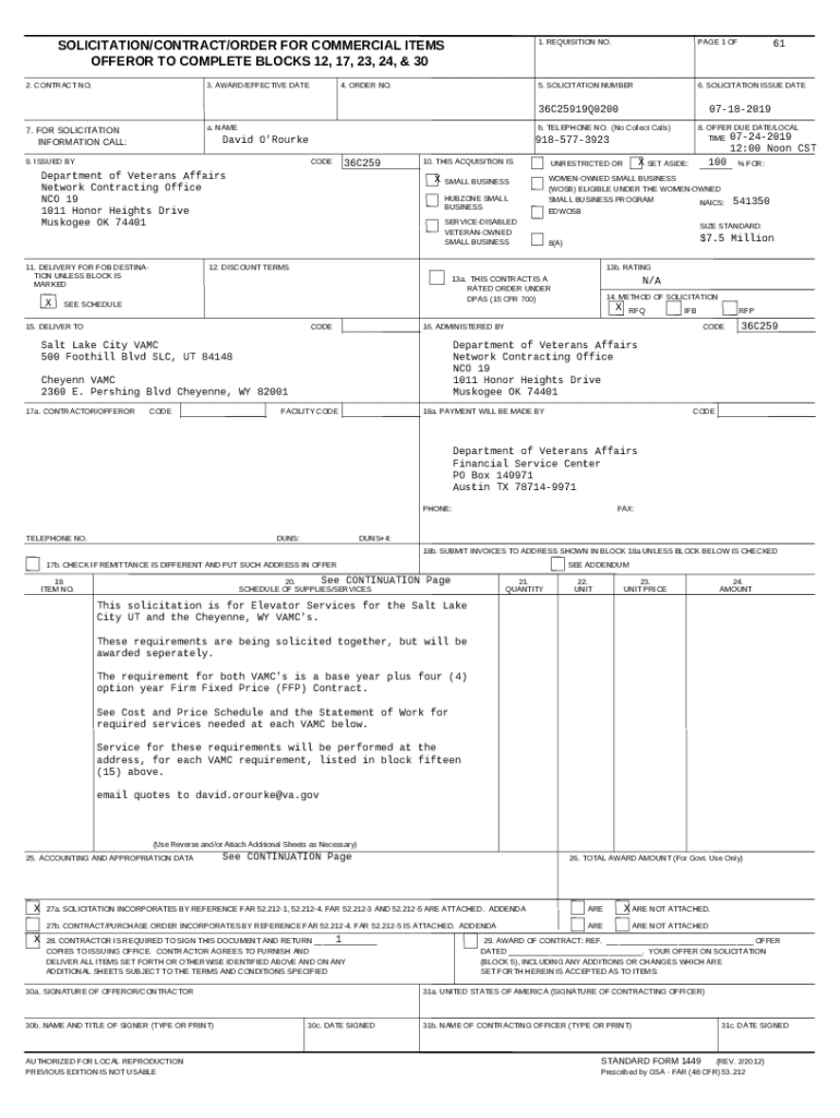 Sf 1449 Doc Template | pdfFiller