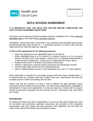 Data Access Agreement Doc Template | pdfFiller