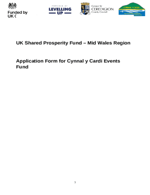 Cynnal Y Cardi Events Fund Application Doc Template | pdfFiller
