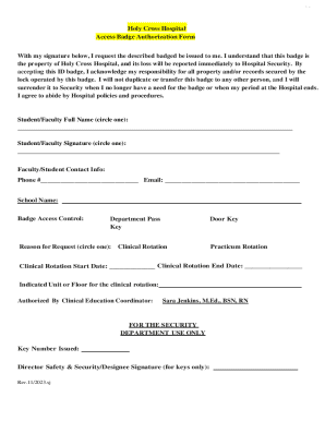 Fillable Online Access Badge Authorization Form Fax Email Print - pdfFiller