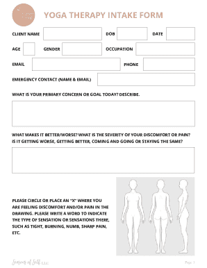 Fillable Online Yoga Therapy Intake Form Fax Email Print - pdfFiller
