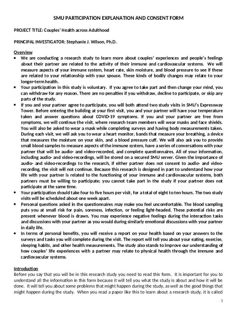 Smu Participation Explanation and Consent Doc Template | pdfFiller