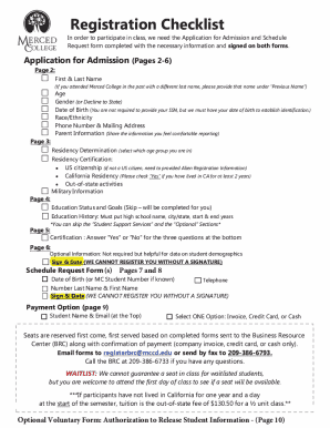 Fillable Online Merced College Registration Fax Email Print - pdfFiller
