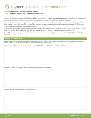 Fillable Online Hardship Information Form Fax Email Print - pdfFiller