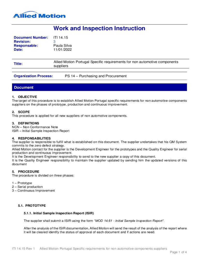 Fillable Online Work and Inspection Instruction Fax Email Print - pdfFiller