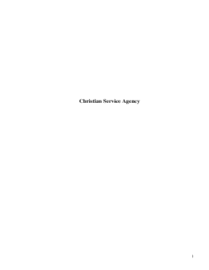 Fillable Online Christian Service Agency Work Place Policy 2016 Fax ...