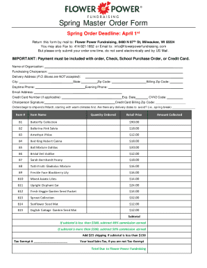 Fillable Online Spring Fundraiser Order Form Fax Email Print - pdfFiller