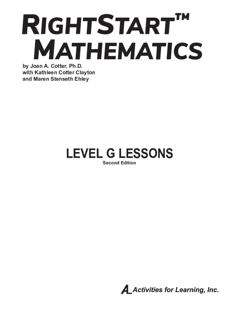 Fillable Online Rightstart Mathematics Level G Fax Email Print - pdfFiller