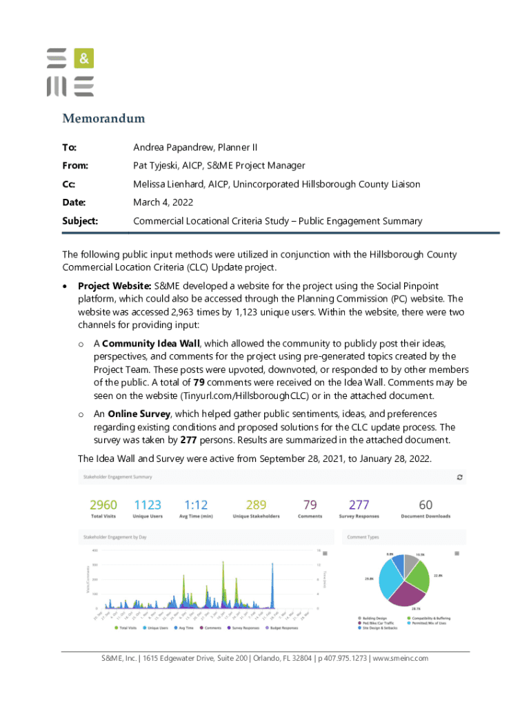 Fillable Online Public Engagement Summary for Hillsborough County ...