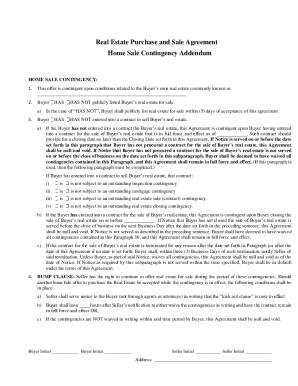 Fillable Online Home Sale Contingency Addendum Fax Email Print - pdfFiller