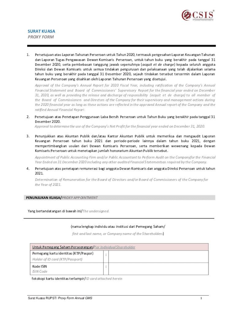 Fillable Online Proxy Form Annual Gms Fax Email Print - pdfFiller