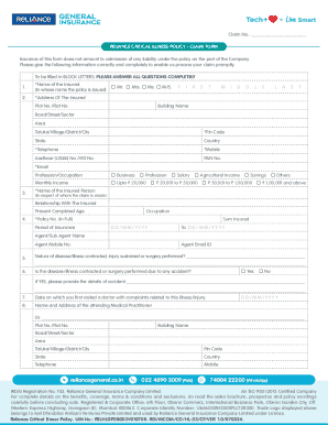 Fillable Online Critical Illness Claim Form Fax Email Print - pdfFiller