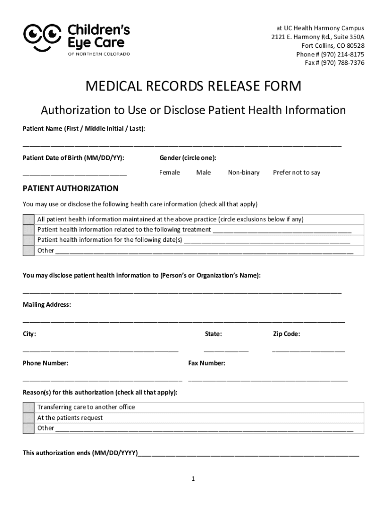 Fillable Online Authorization to Use or Disclose Patient Health ...