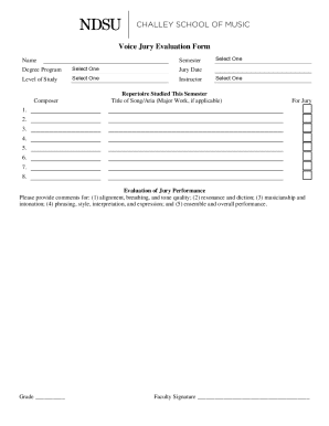 Fillable Online Voice Jury Evaluation Fax Email Print - pdfFiller