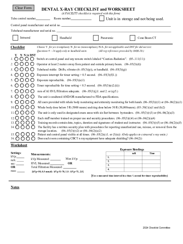 Fillable Online Dental X-ray Checklist Fax Email Print - pdfFiller