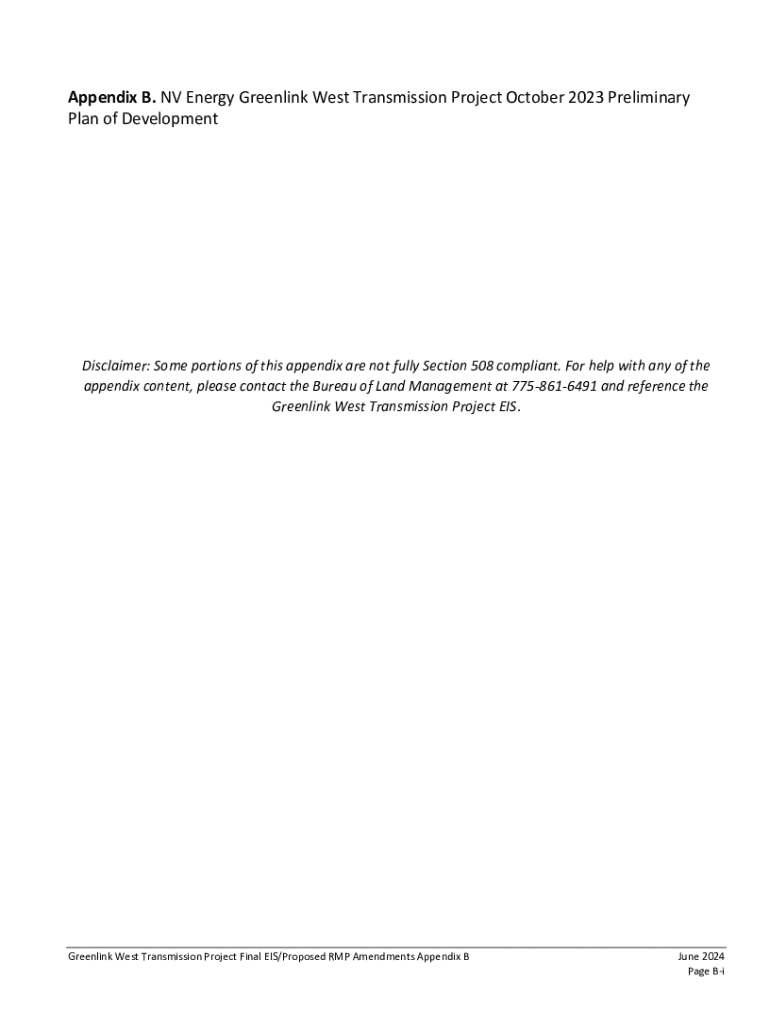 Fillable Online Appendix B. Nv Energy Greenlink West Transmission ...