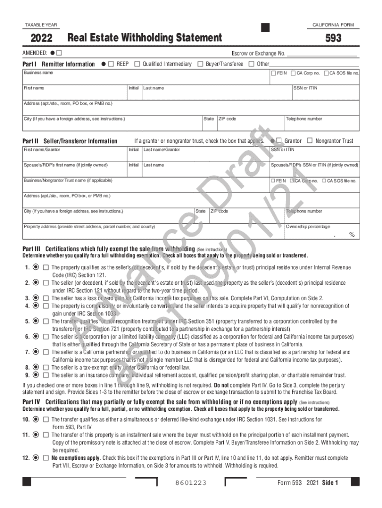 Fillable Online Real Estate Withholding Statement Fax Email Print ...