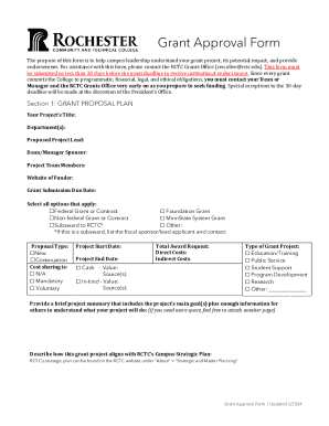 Fillable Online Grant Approval Form Fax Email Print - pdfFiller