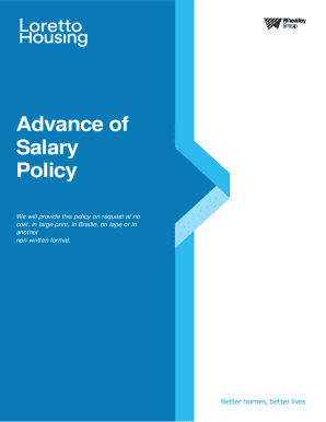 Fillable Online Advance of Salary Policy Fax Email Print - pdfFiller