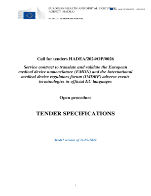 Fillable Online Call for Tenders - Service Contract to Translate and ...