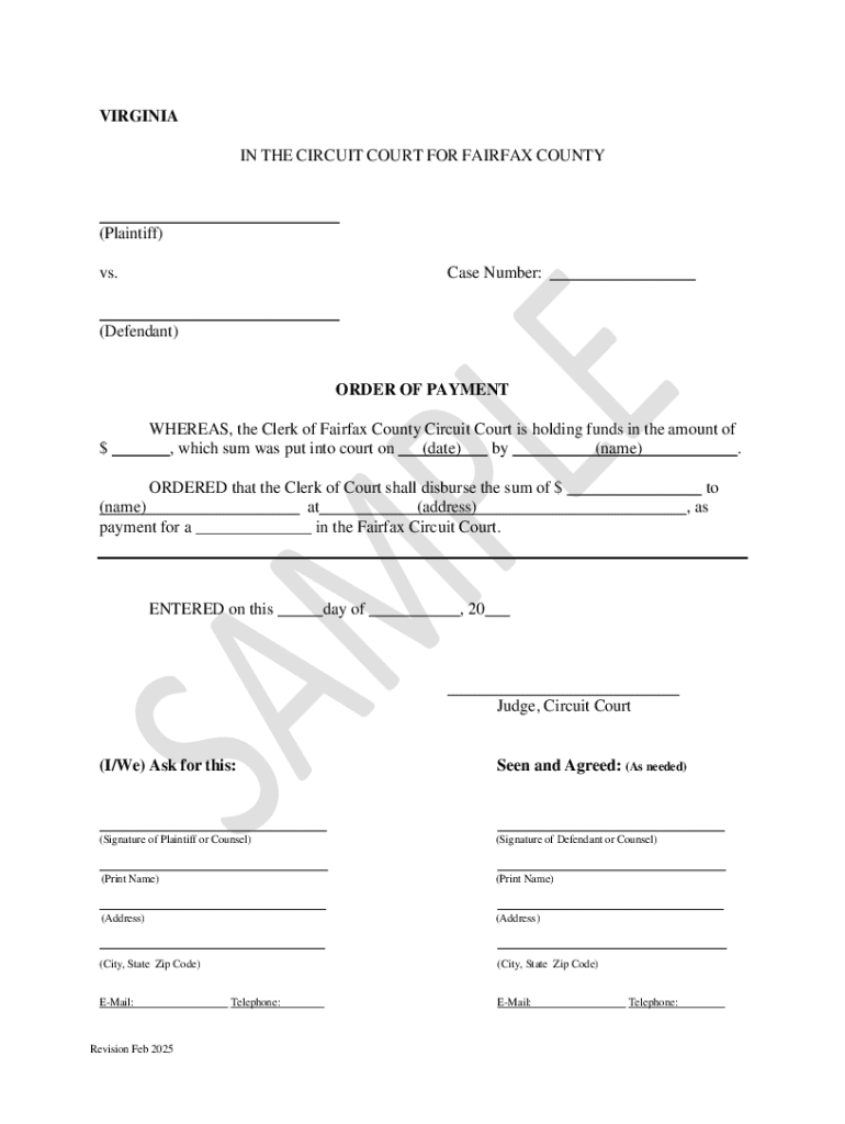 Fillable Online Order of Payment Fax Email Print - pdfFiller