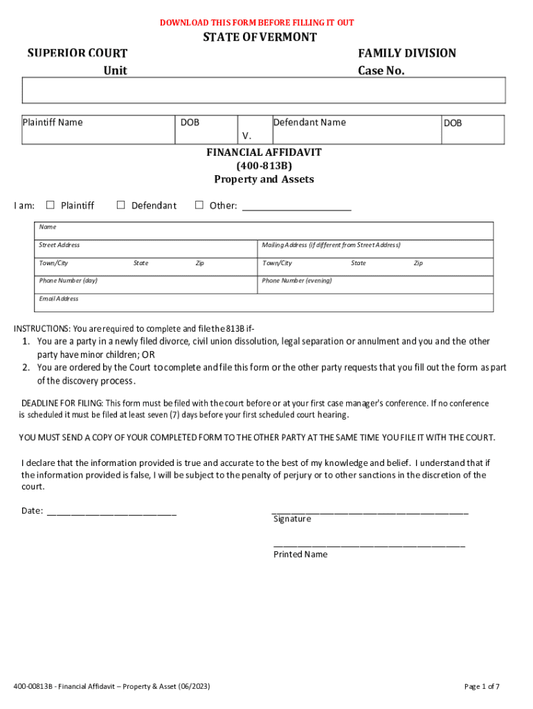 Fillable Online Financial Affidavit Fax Email Print - pdfFiller