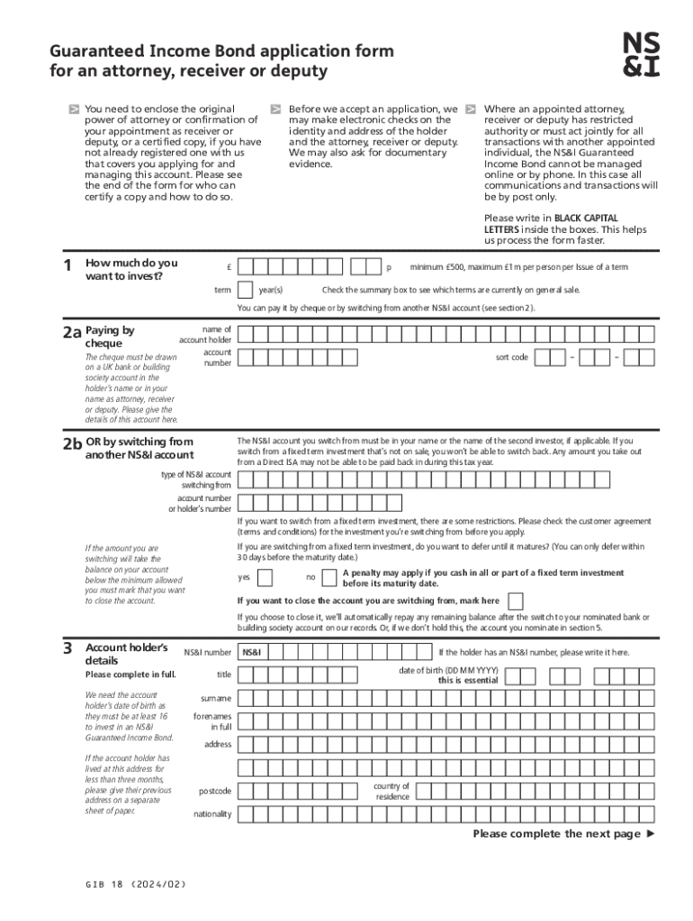 Fillable Online Guaranteed Income Bond Application for Attorney ...