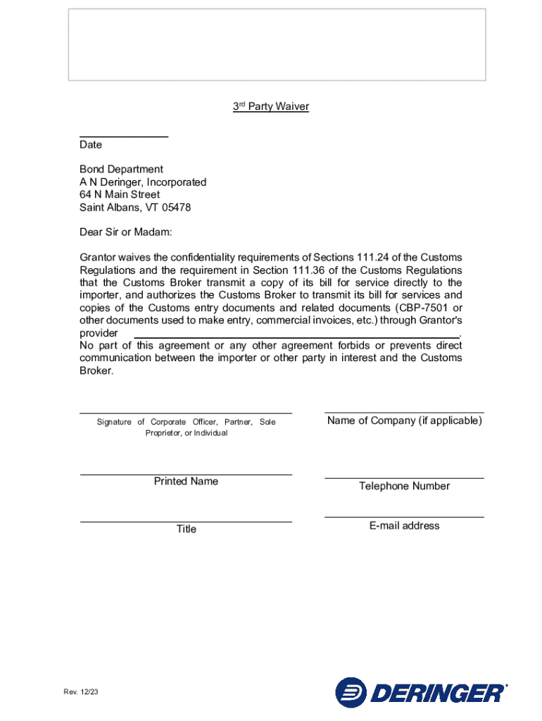 Fillable Online 3 Party Waiver Fax Email Print - pdfFiller