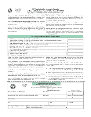 Fillable Online 1997 Application for Automatic Extension of Time to ...