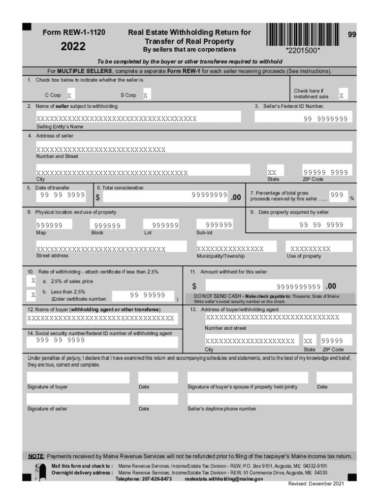 Fillable Online Real Estate Withholding Return for Transfer of Real ...