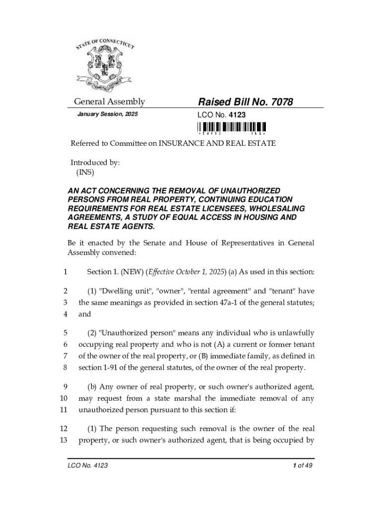 Fillable Online an Act Concerning the Removal of Unauthorized Persons ...