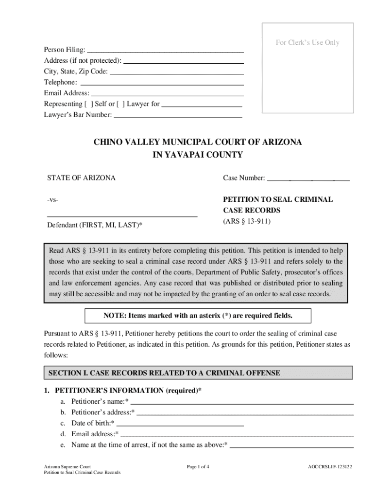 Fillable Online Petition to Seal Criminal Case Records Fax Email Print ...