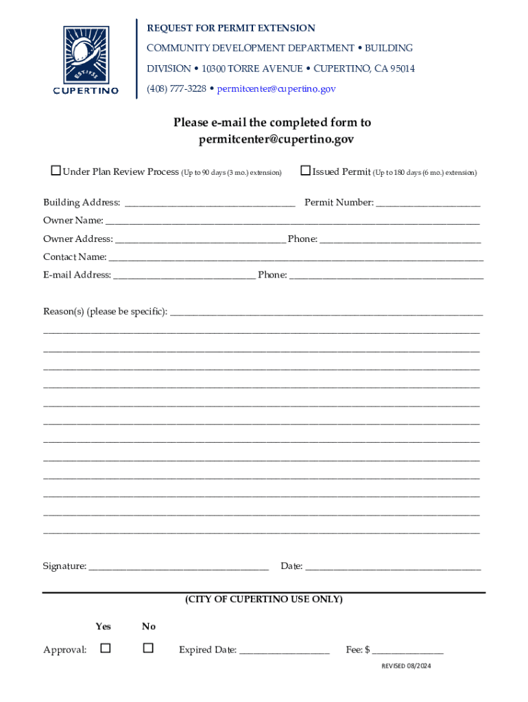 Fillable Online Request for Permit Extension Form Fax Email Print ...